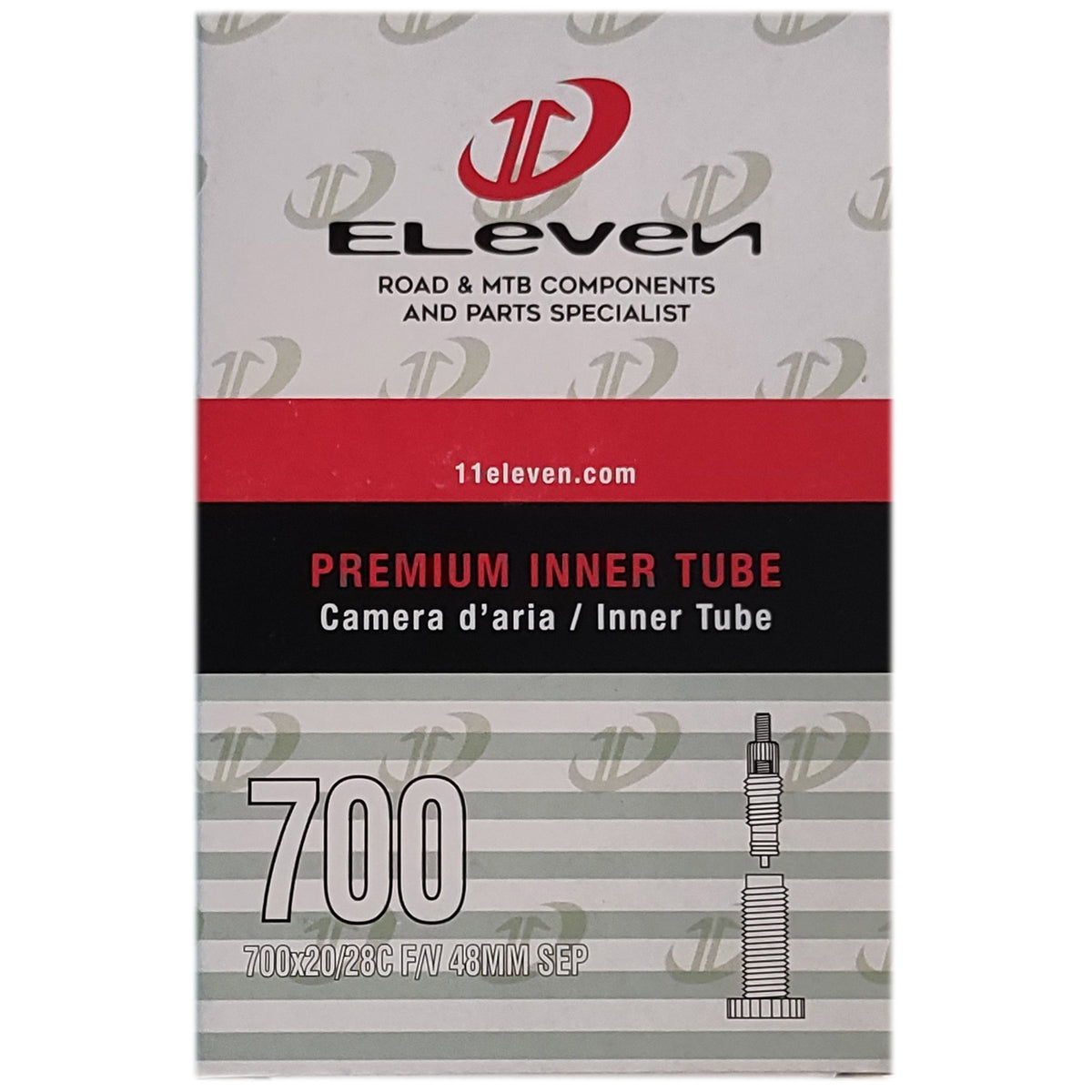 Eleven 700x20/28C inner tube - Removable valve 48 mm